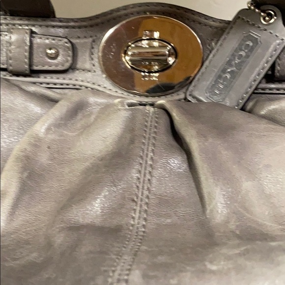 Coach | Bags | Coach Leather Satchel Gray Purse E9733924 | Poshmark